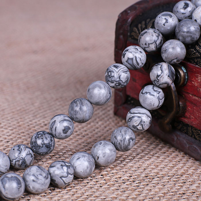 Natural map stone beads