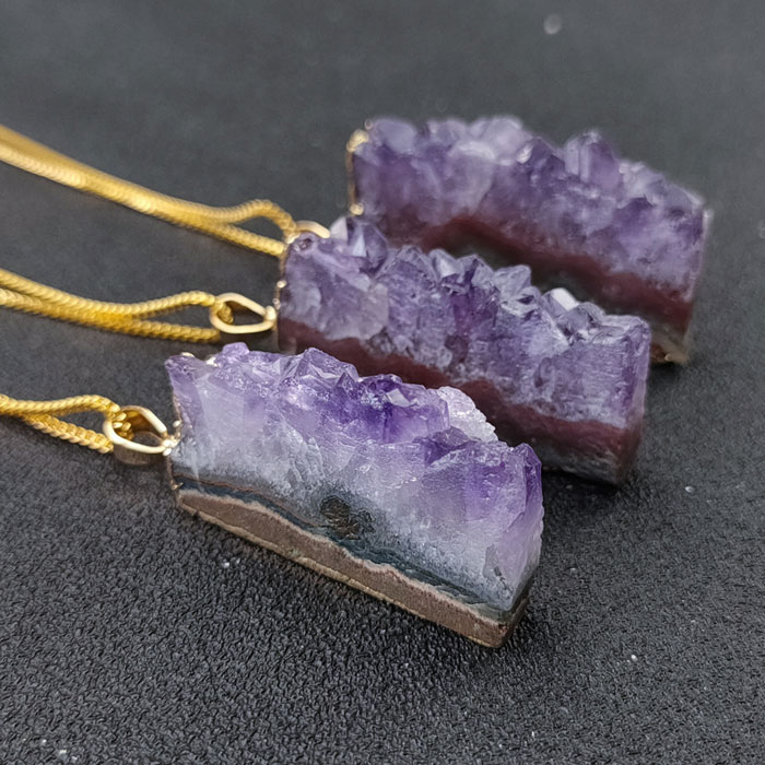Natural amethyst bud Necklace