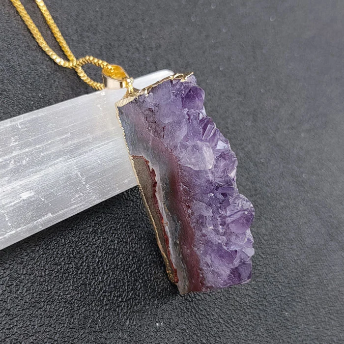 Natural amethyst bud Necklace