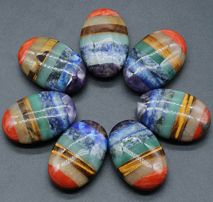 Natural rainbow stone big ellipse