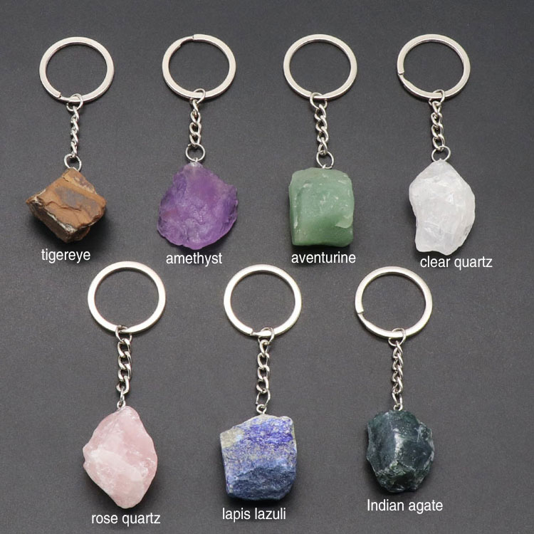 Natural stone key chain
