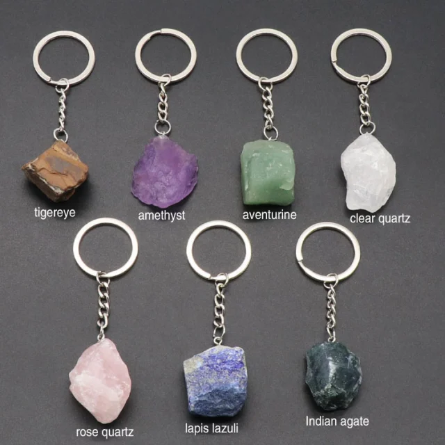 Natural stone key chain