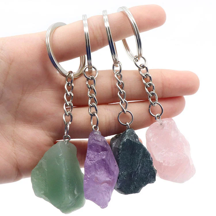 Natural stone key chain