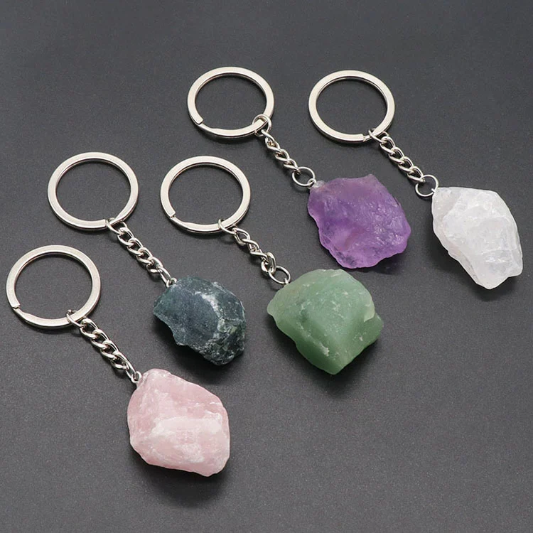 Natural stone key chain