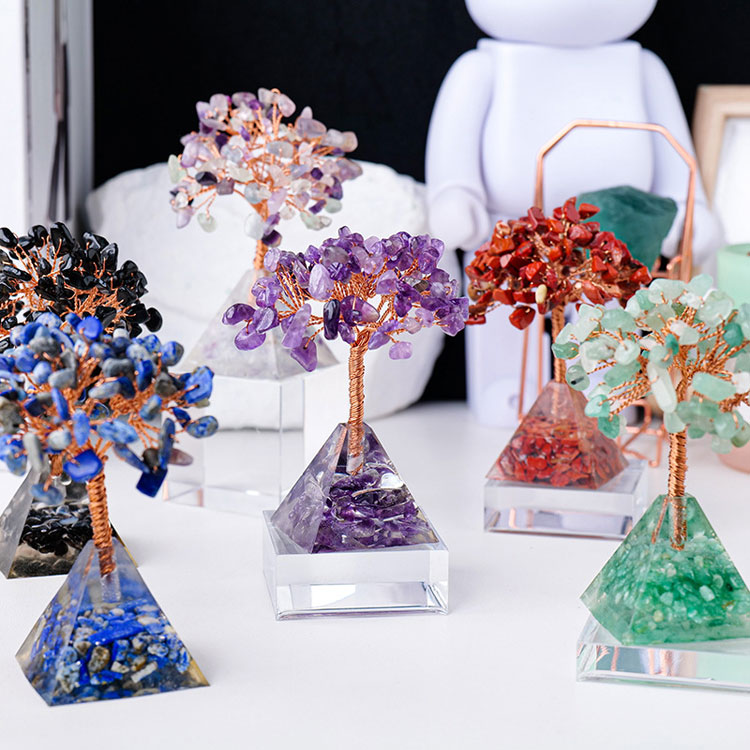 Crystal Gravel Stone Wealth Tree