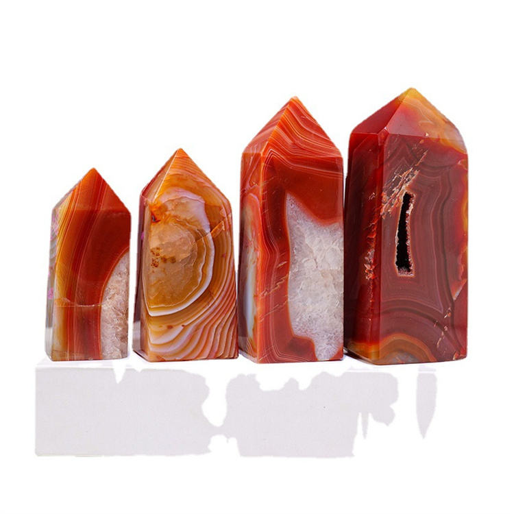 Natural red agate Hexagonal Prism