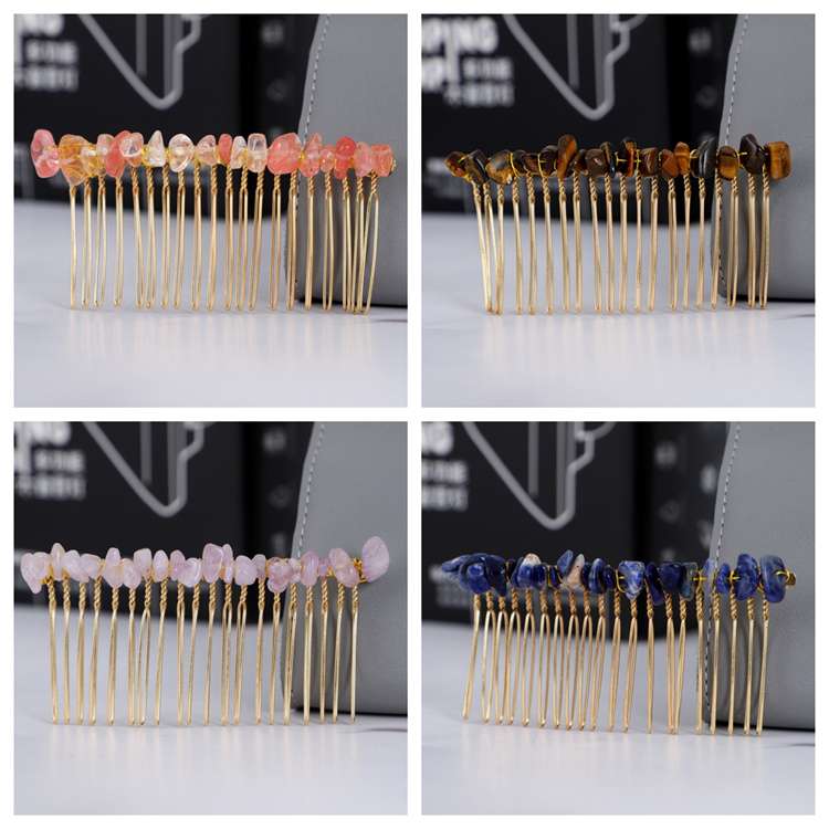 Natural crystal stone hair Ornament