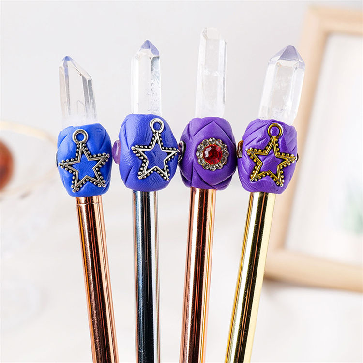 Natural white crystal single crystal pen