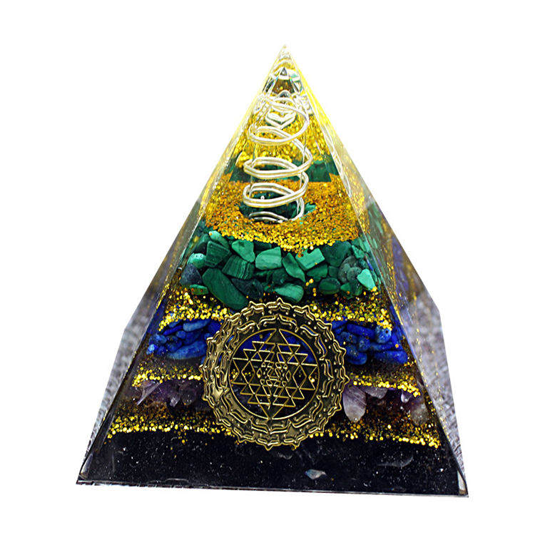 6 cm crystal column 5 layers Crystal Glue Pyramid