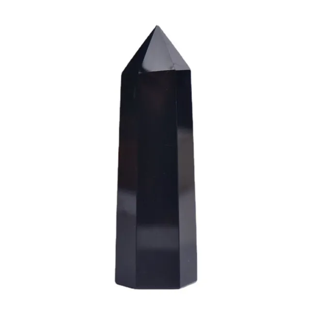 natural obsidian crystal column
