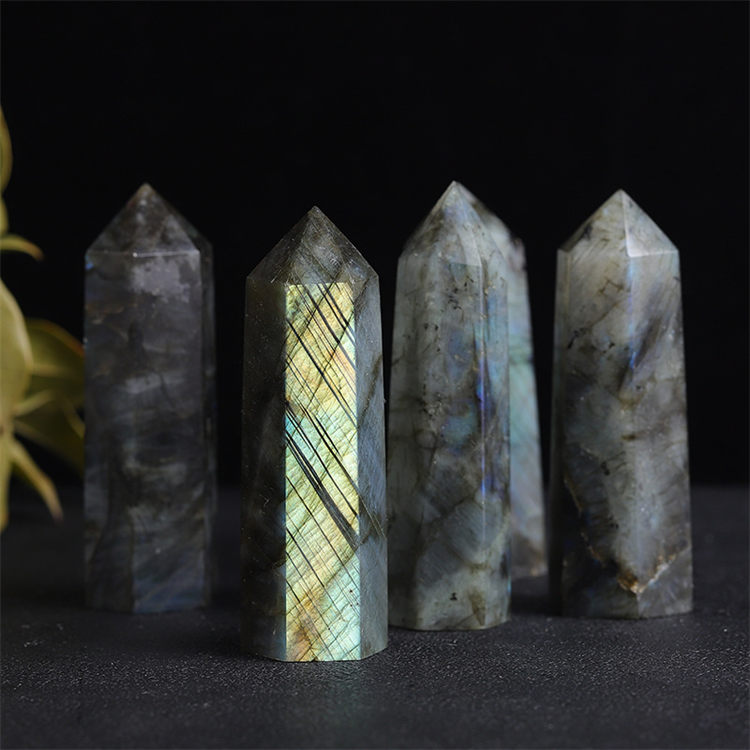 natural labradorite crystal column