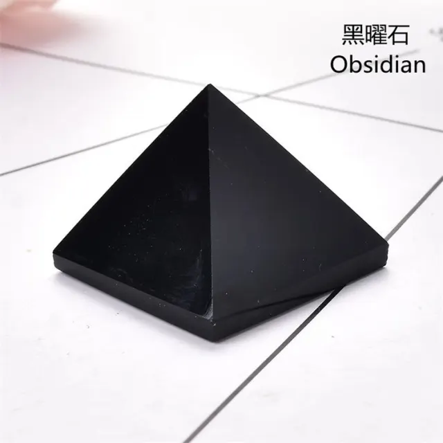 Natural obsidian pyramid