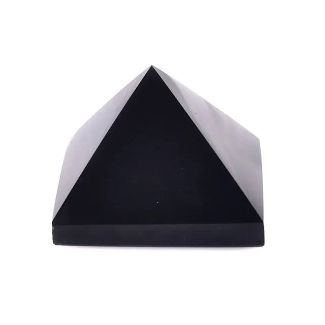 Natural obsidian pyramid