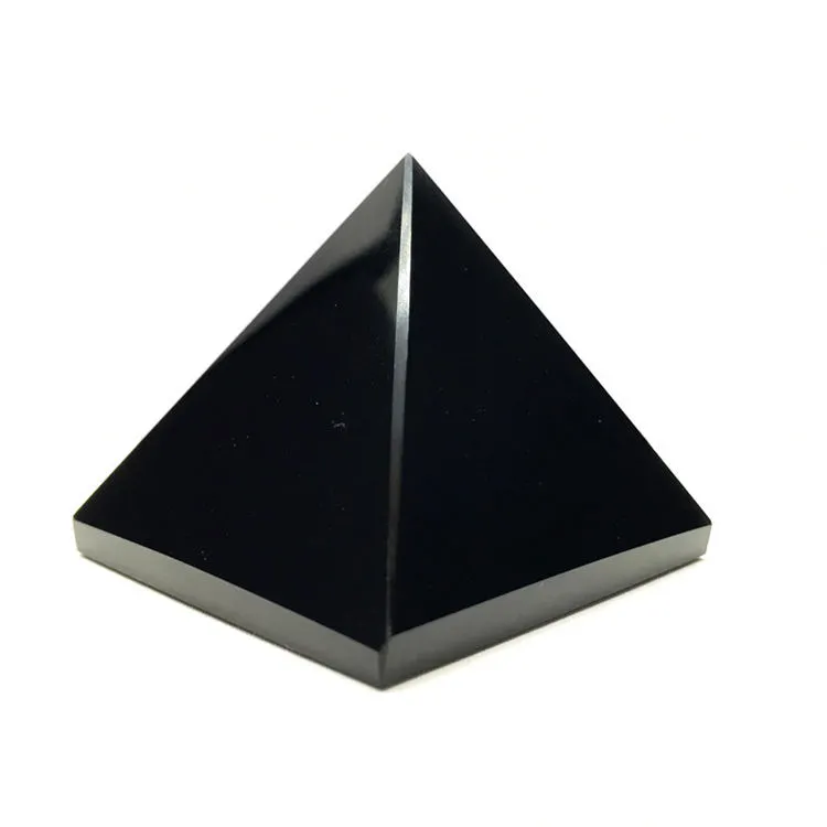 Natural obsidian pyramid