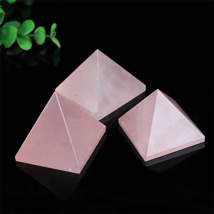 Natural rose quartz pyramid