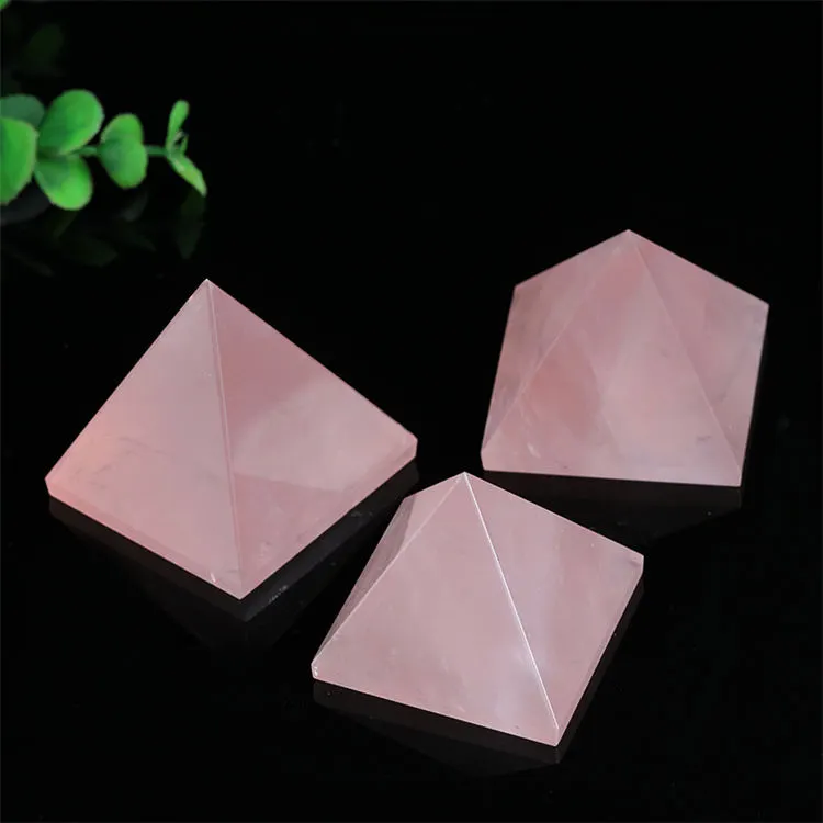Natural rose quartz pyramid