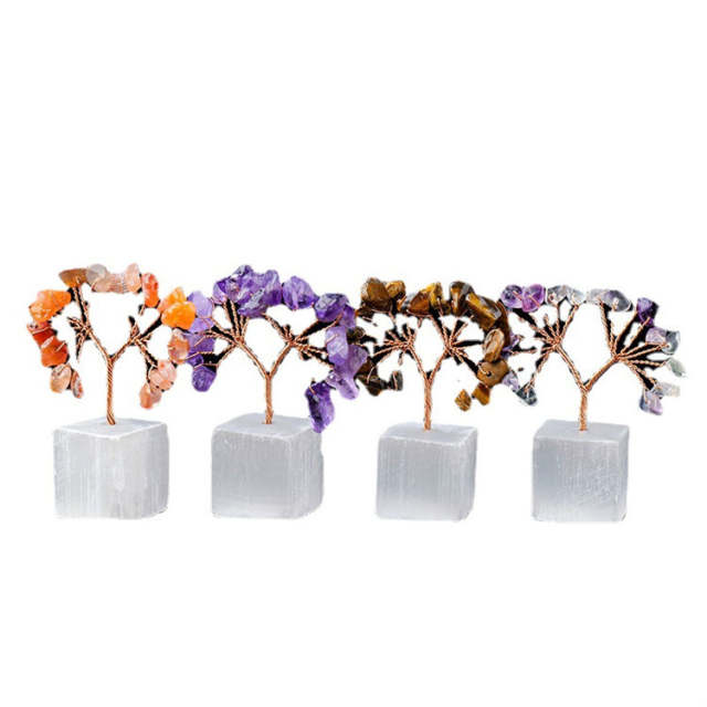 Natural white gypsum cube gravel Tree