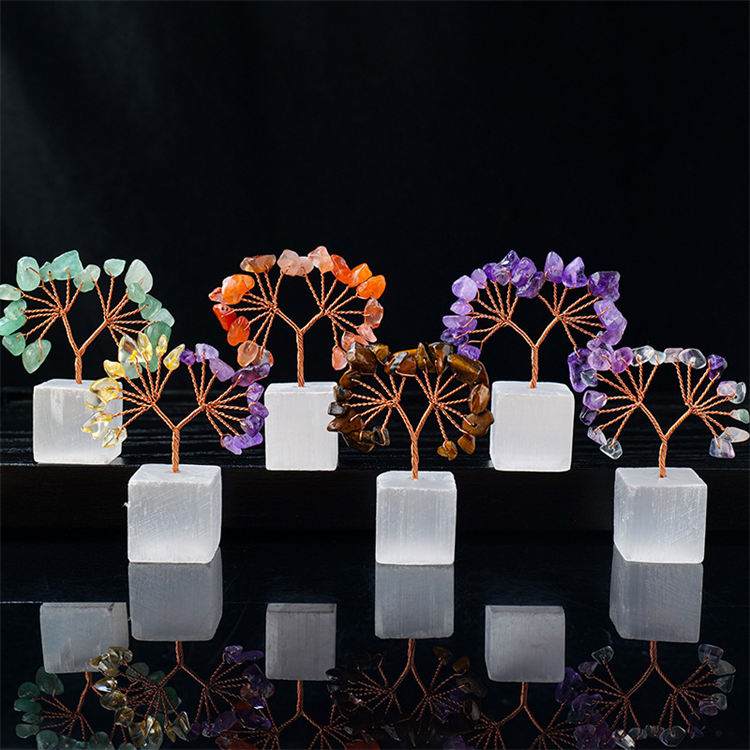 Natural white gypsum cube gravel Tree