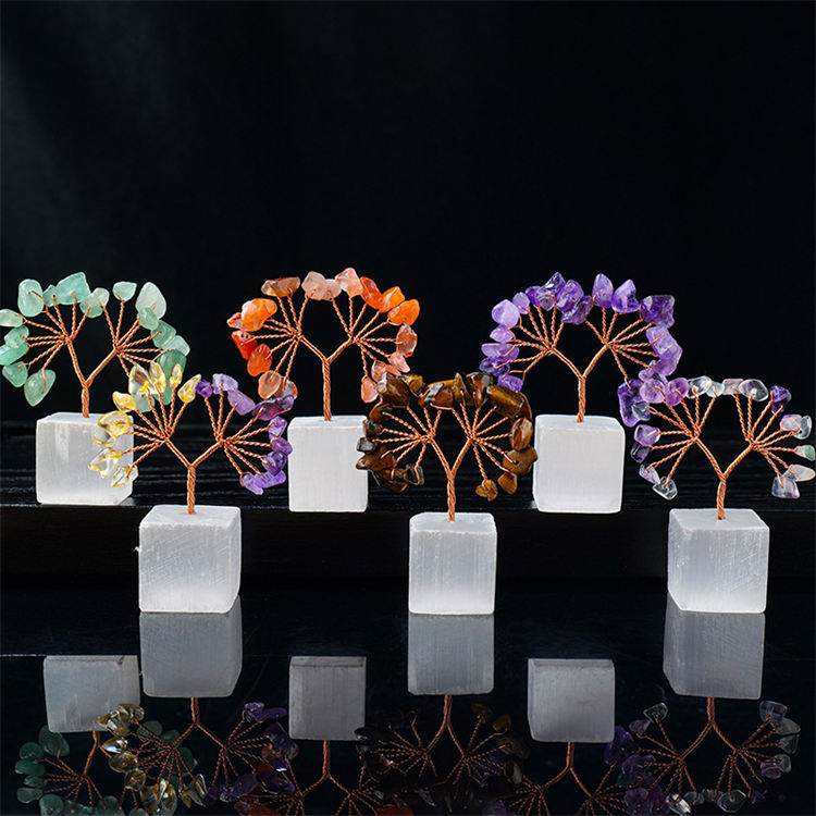 Natural white gypsum cube gravel Tree