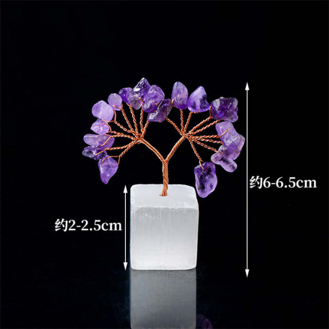 Natural white gypsum cube gravel Tree