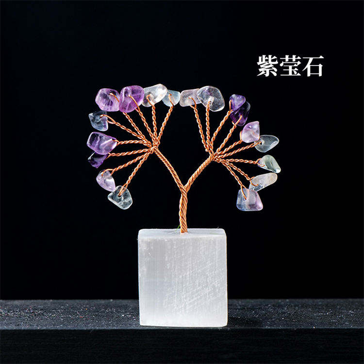 Natural white gypsum cube gravel Tree