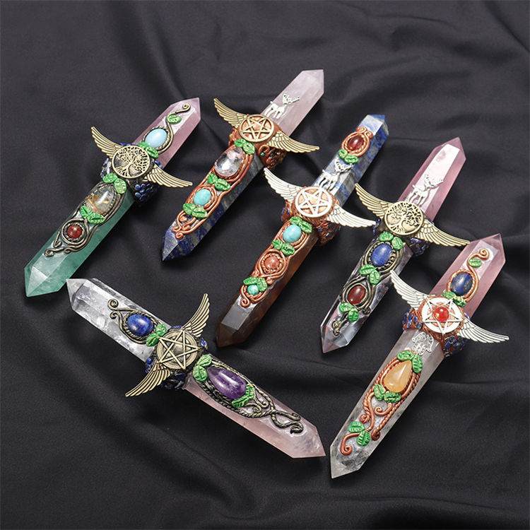 Natural crystal two-color magic wand