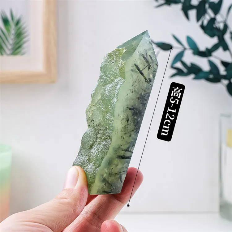 Natural crystal Prehnite four-sided pillar