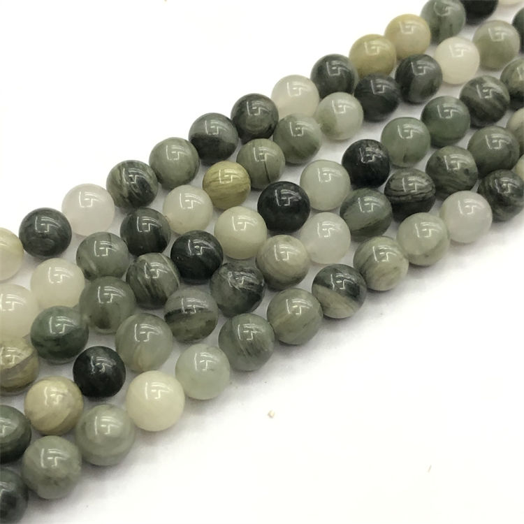 natural green grass stone beads