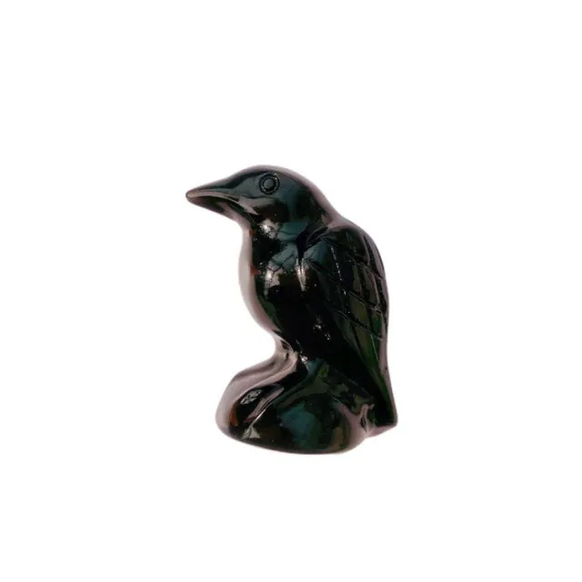 Natural crystal crow carving
