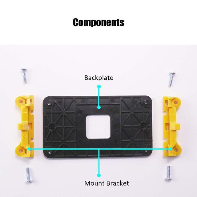 CPU Cooler Retention Bracket and Back Plate for AM2/AM2+/AM3/AM3+/FM1 ...