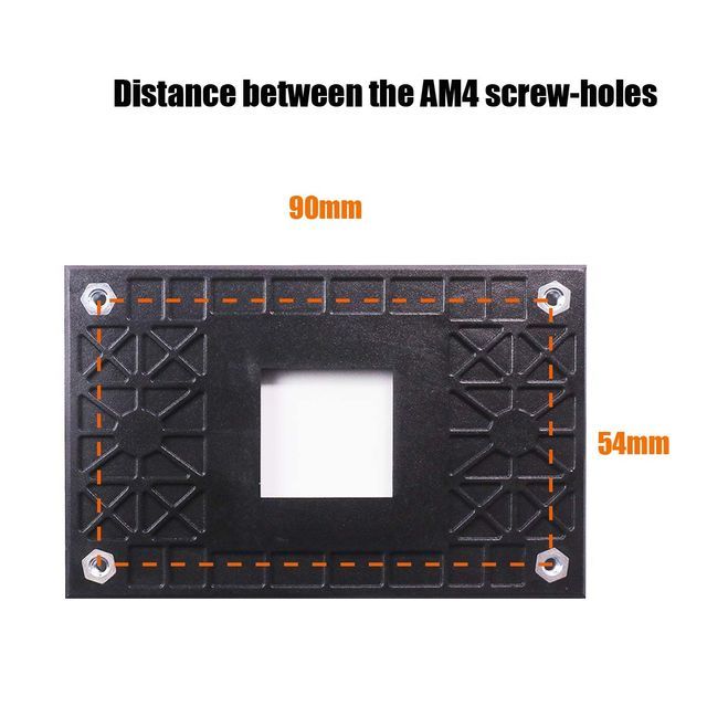 CPU cooler mounting bracket and back plate for AM4