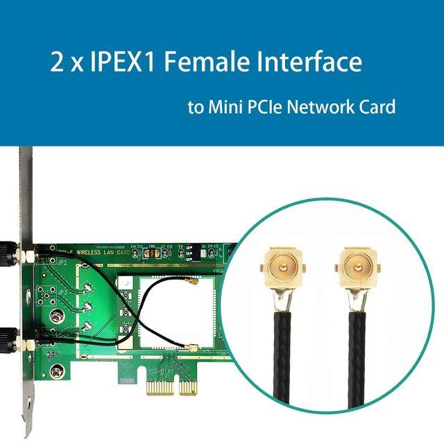 PCI-Express X1 to Mini PCIe Wireless WLAN Adapter with 3.5 dBi SMA ...