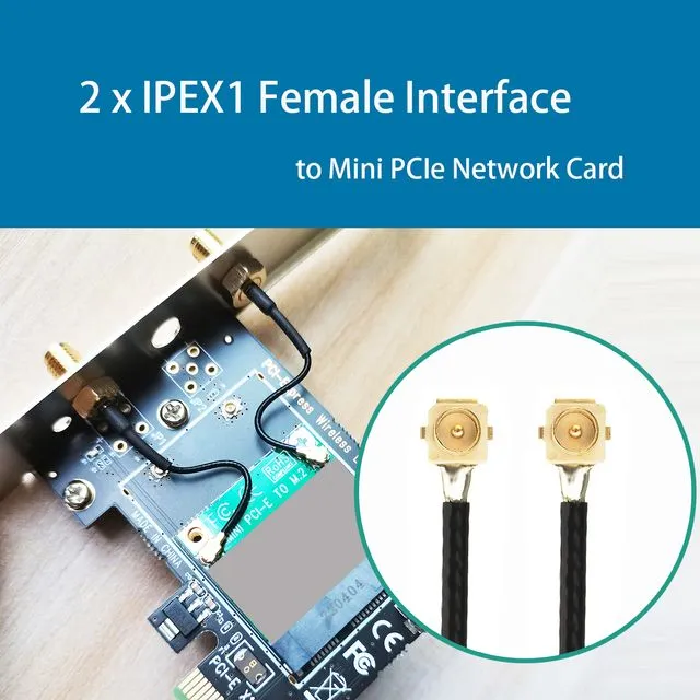 PCI-Express X1 to Mini PCIe Wireless WLAN Adapter with 3.5 dBi SMA ...