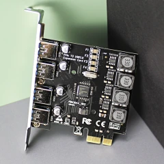 4 Port USB-A 3.0 5Gbps PCIe Adapter Card, Compatible with Windows and ...