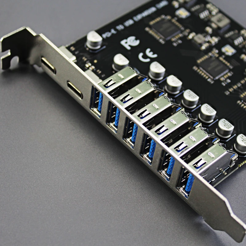 6 x USB-A + 2 x USB-C 3.0 5Gbps PCI-Express Adapter Card, Compatible ...