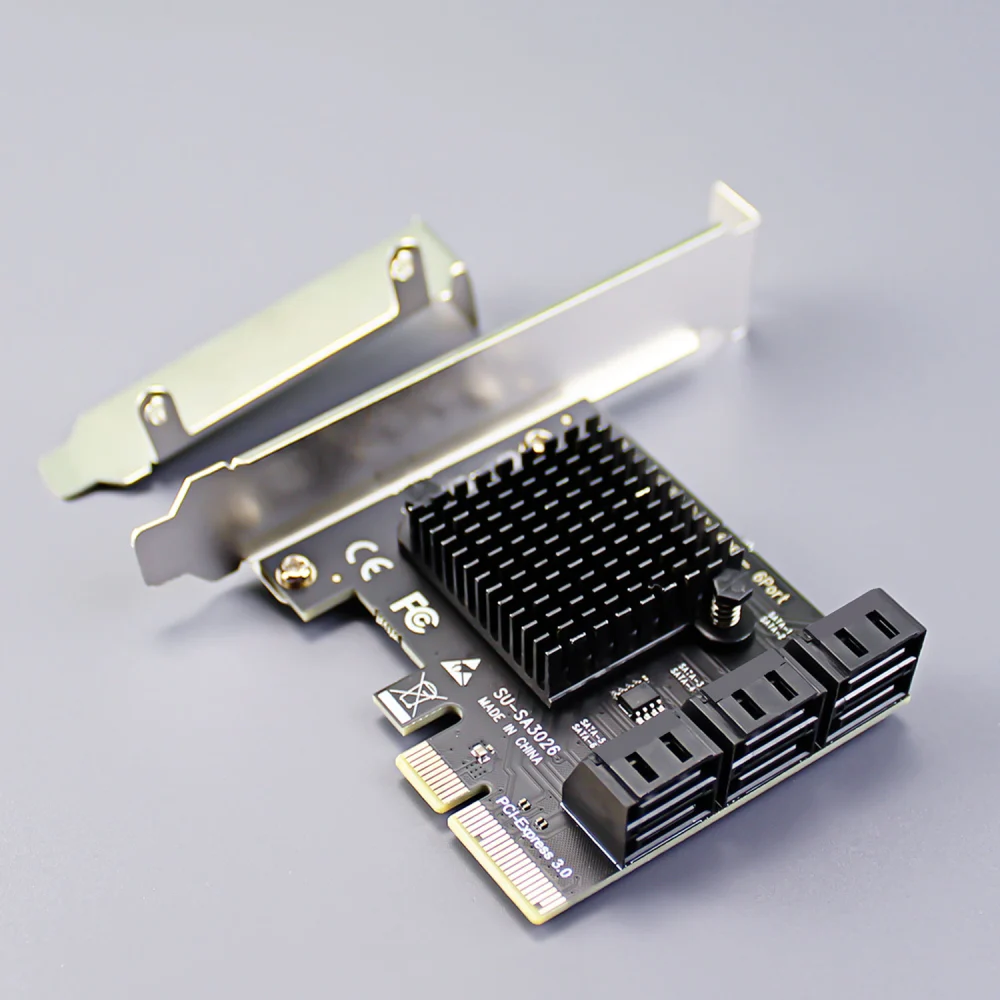 PCIe SATA Adapter Card with 6 Port SATA III 6Gbps, PCI-Express 3.0 X2 ...