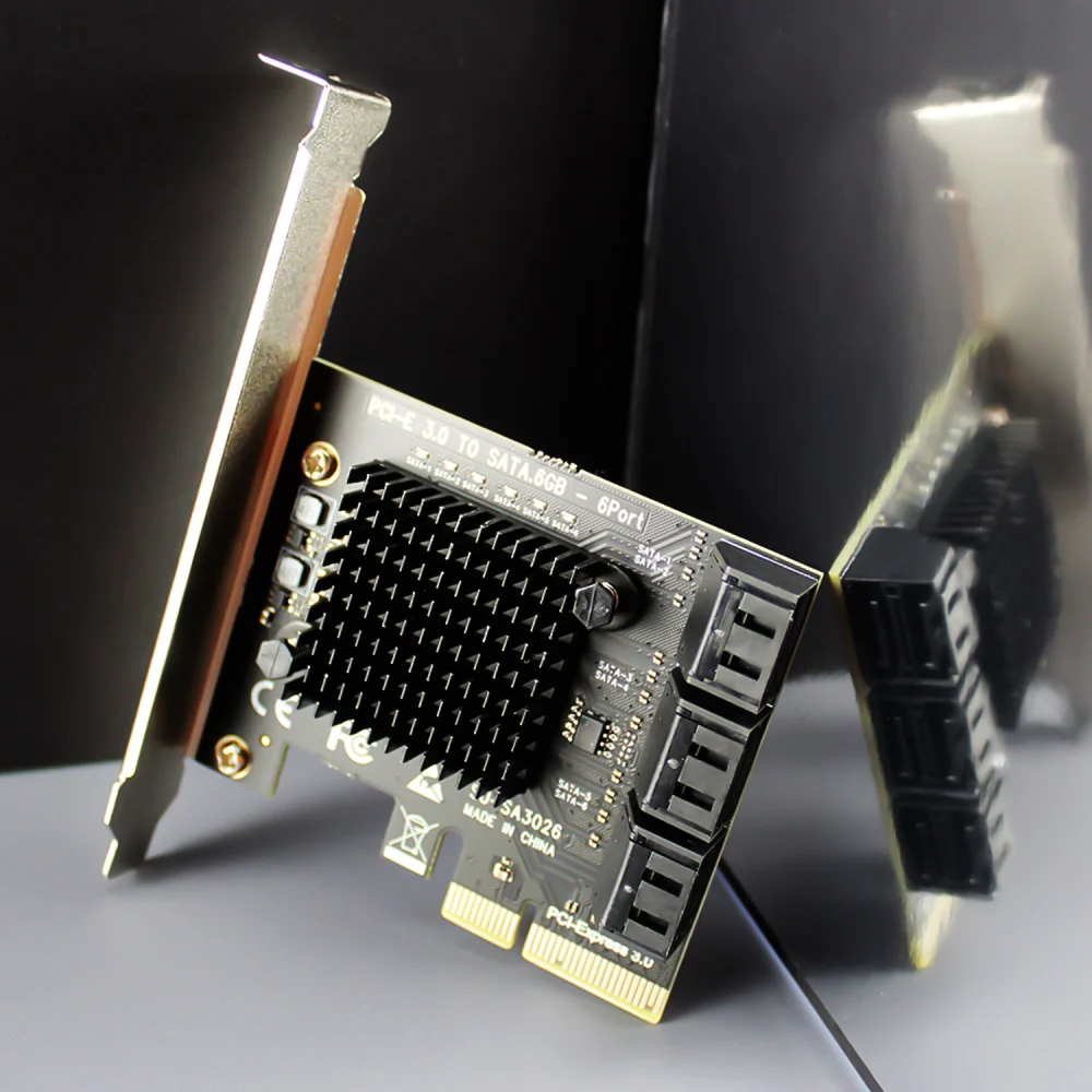 PCIe SATA Adapter Card with 6 Port SATA III 6Gbps, PCI-Express 3.0 X2 ...