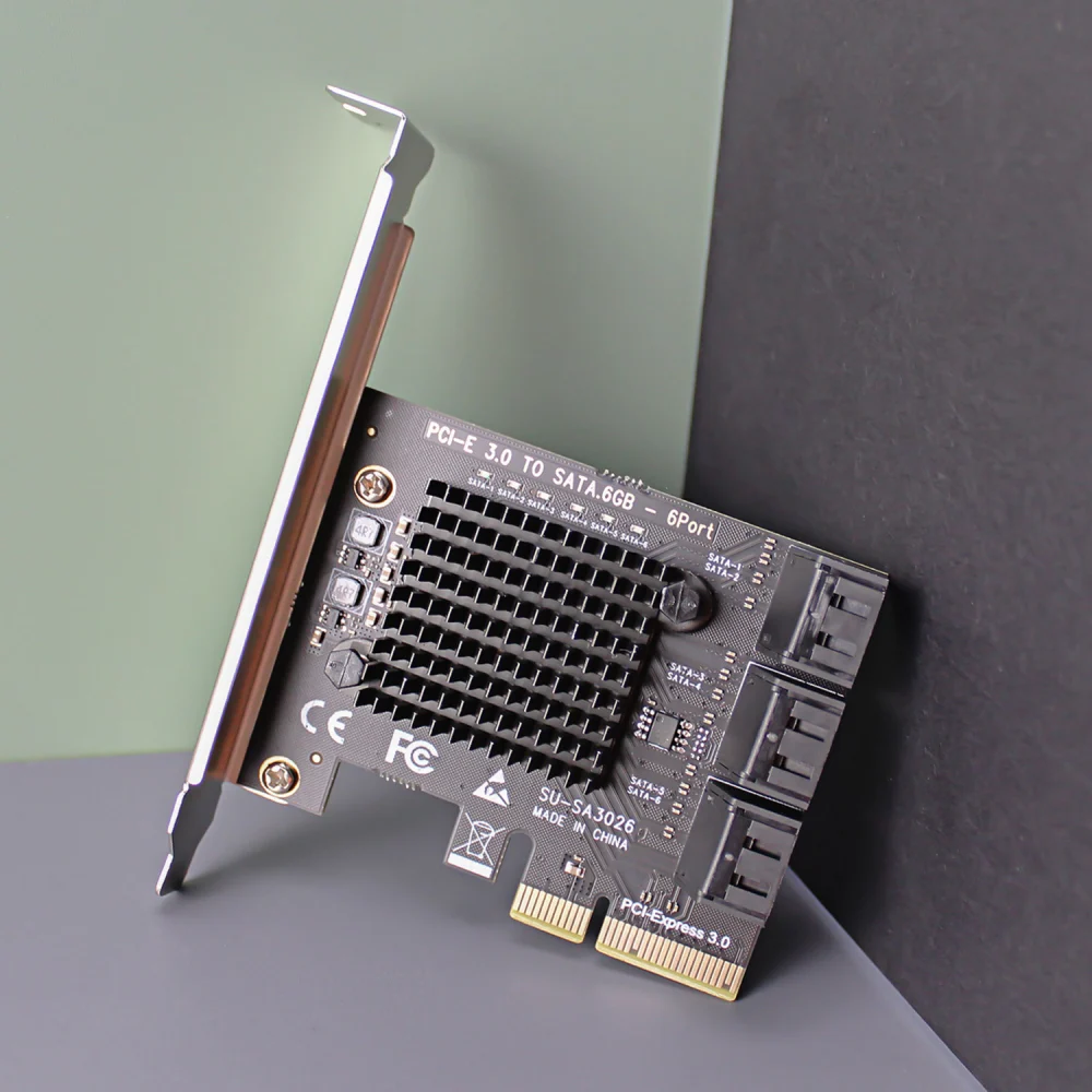 PCIe SATA Adapter Card with 6 Port SATA III 6Gbps, PCI-Express 3.0 X2 ...