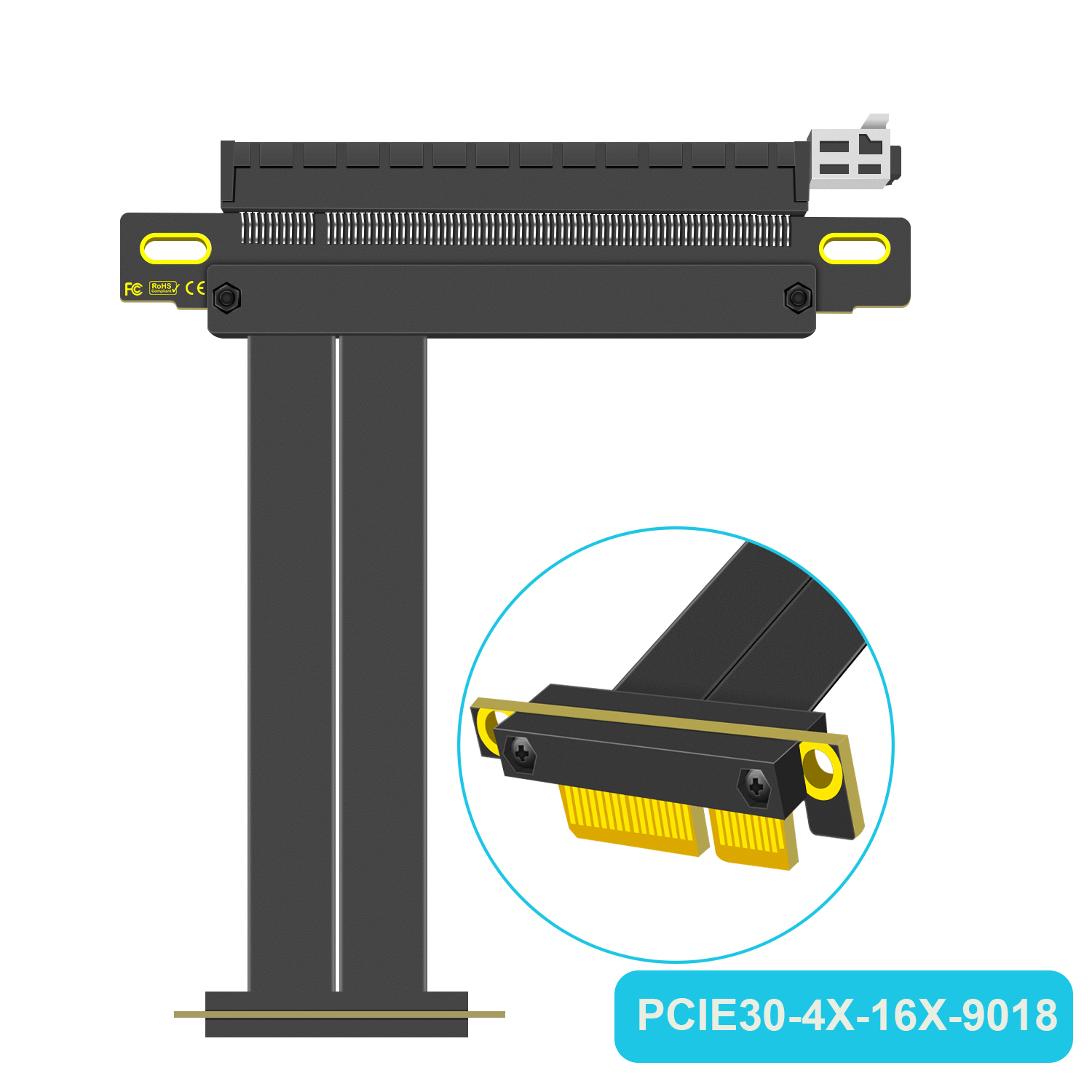 PCIe 3.0 4X to 16X Riser Cable