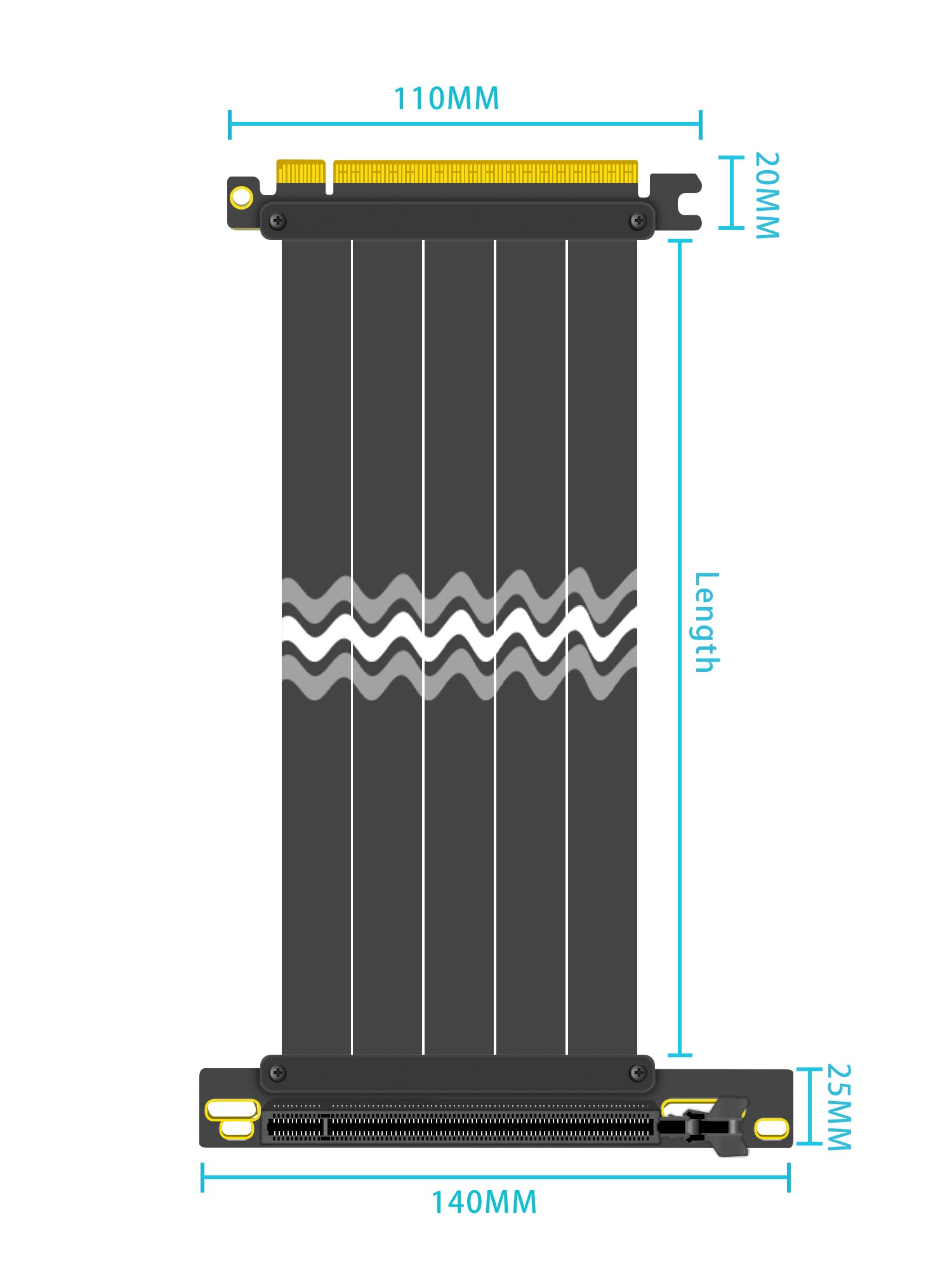 PCIe 4.0 16X Riser Cable