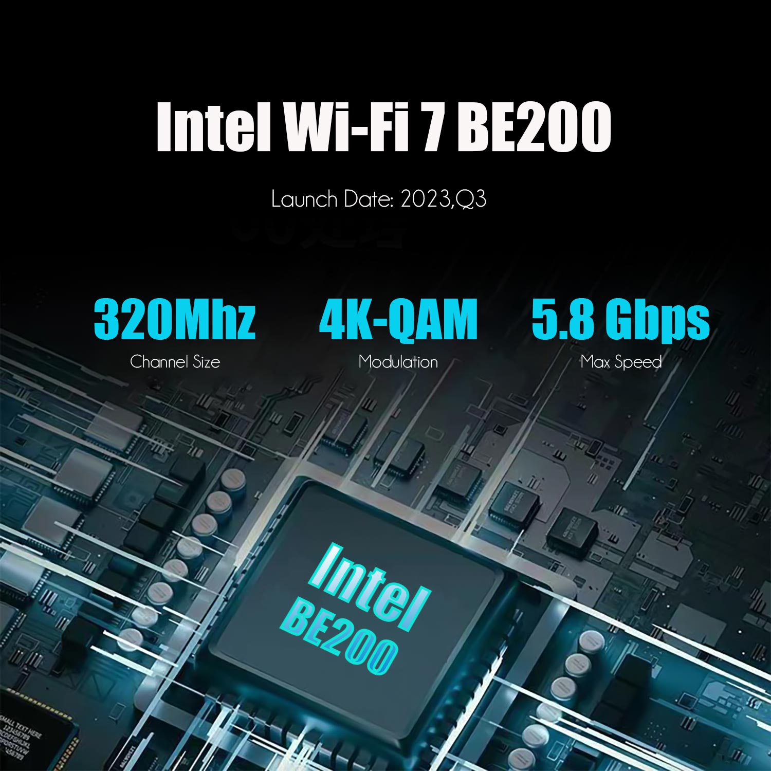 WiFi 7 Wireless Network Card with Intel BE200 Module