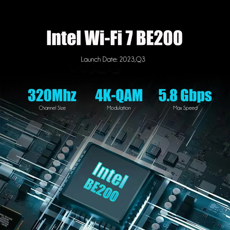 WiFi 7 Wireless Network Card with Intel BE200 Module
