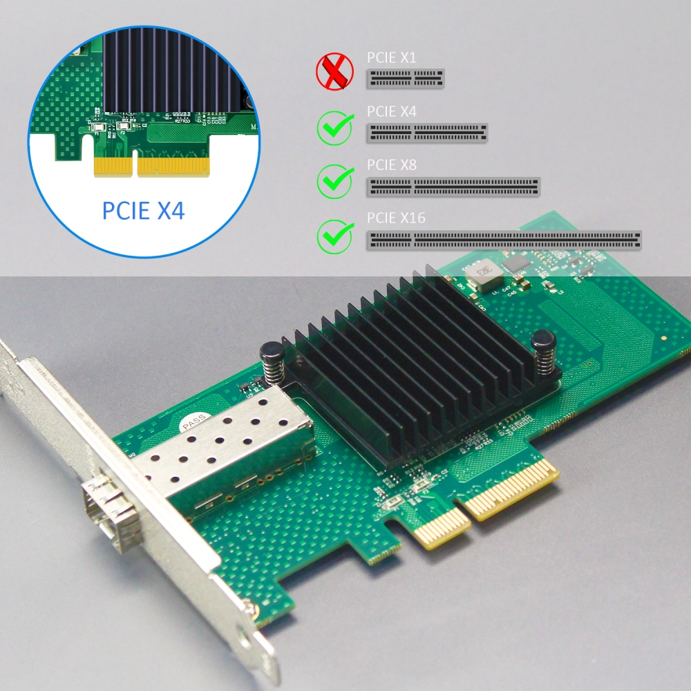 ST7315 10Gb SFP+ Network Card, PCIe 2.0 X4 Interface, Intel 82599EN ...