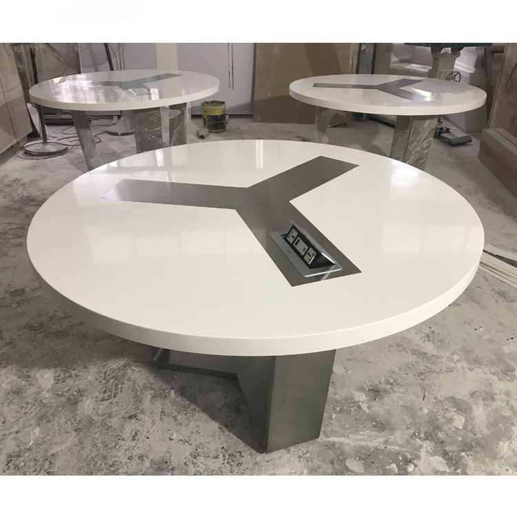 Round Meeting Desk Modern Office Conference Table Chair