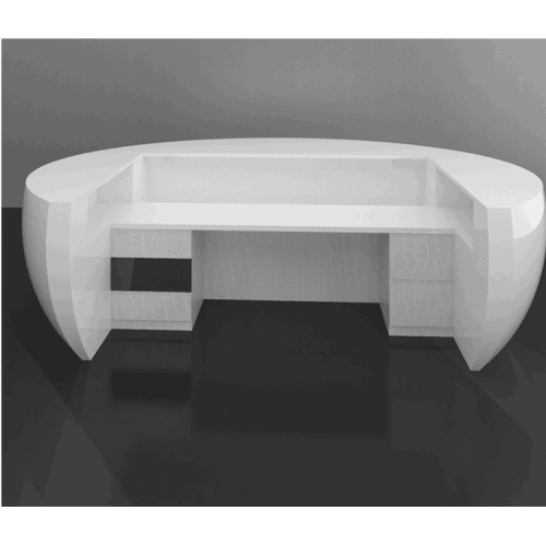 Simi-circle Front Table Egg Shape Reception Desk with File Cabinet