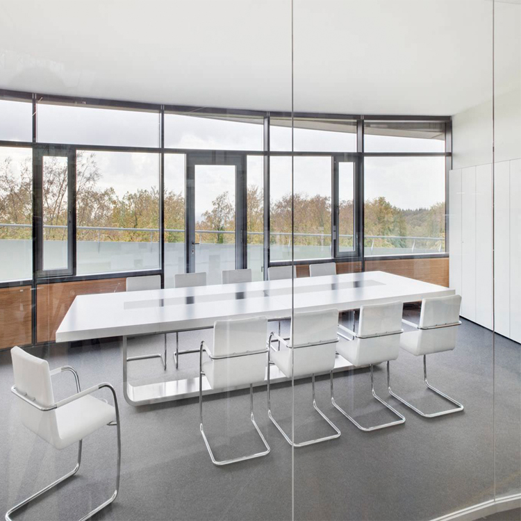 Modern Design White Corian Conference Table with Multimedia Sockets