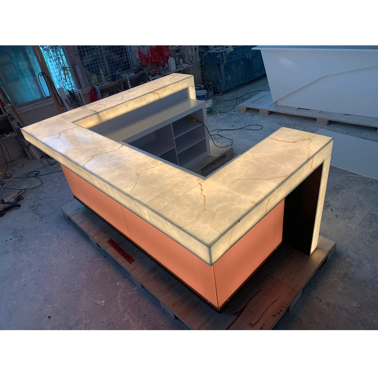 Luxury Corian Led Bar Counter Designs Hotel Front Bar Table