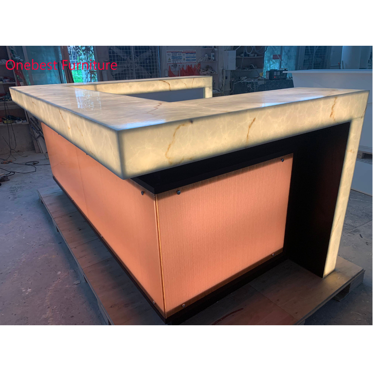 Luxury Corian Led Bar Counter Designs Hotel Front Bar Table