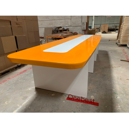 Pure White Color Conference Table Assembled Meeting Room Furniture