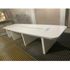 Pure White Color Conference Table Assembled Meeting Room Furniture